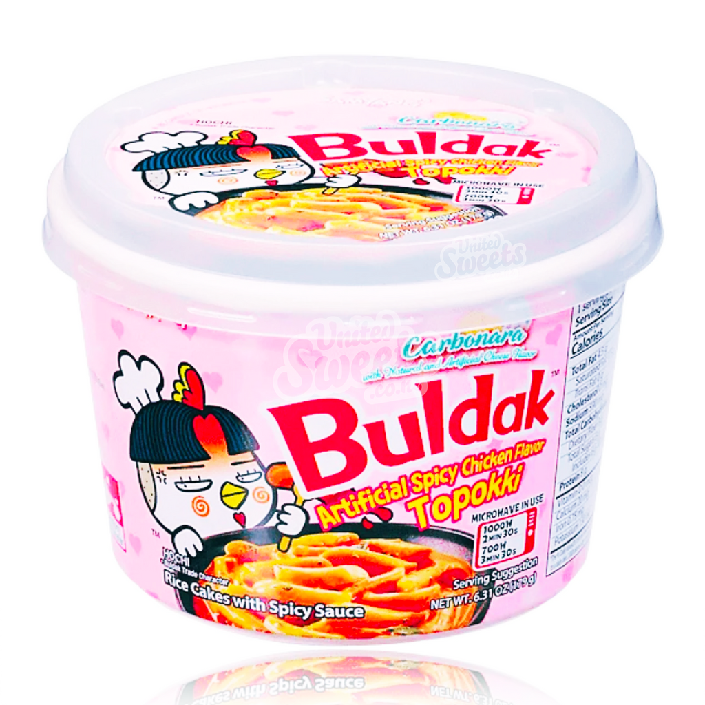 Buldak (Samyang) Hot Chicken Carbonara Topokki Cup 179g – United Sweets