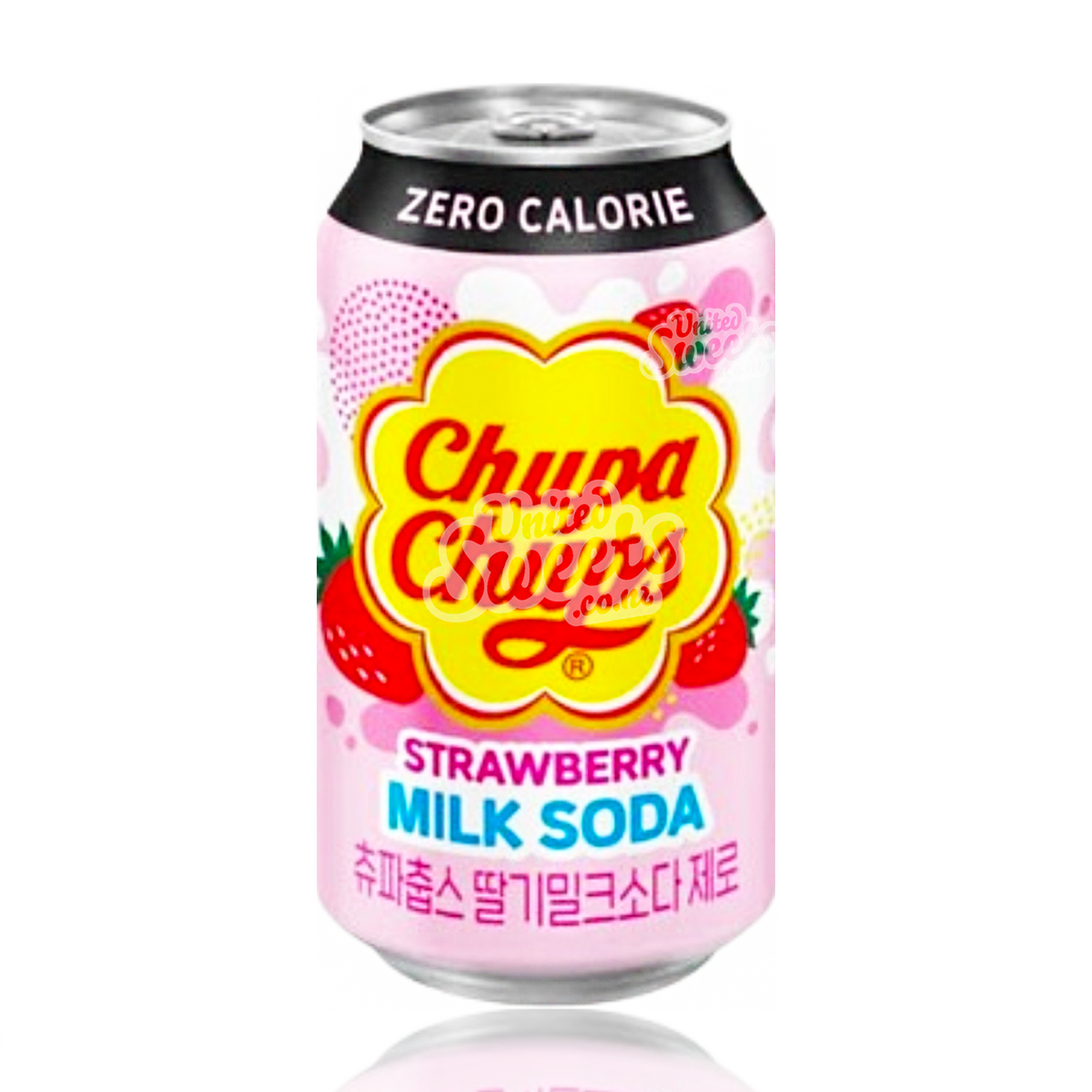 Dated-Chupa Chups Strawberry Milk Soda Zero Calorie 345ml (Best Before ...