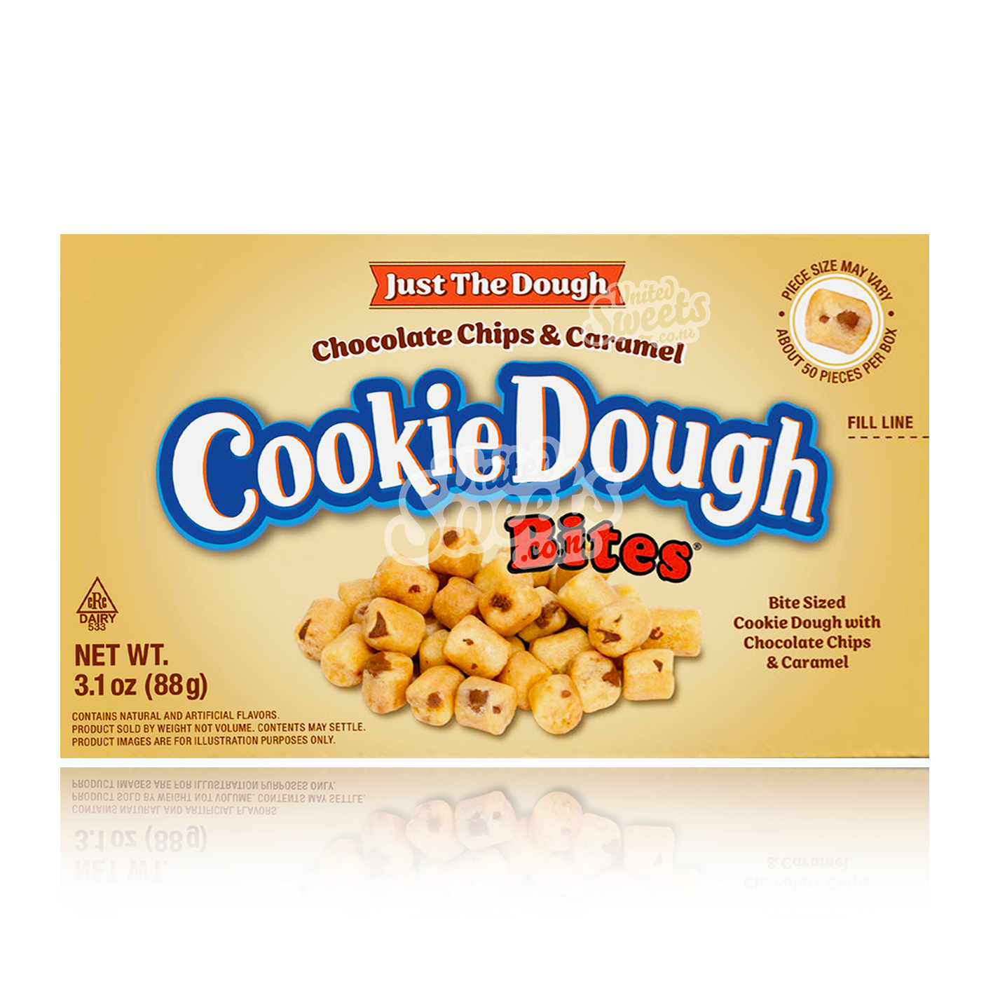 Cookie Dough Bites Chocolate Chip and Caramel 88g – United Sweets