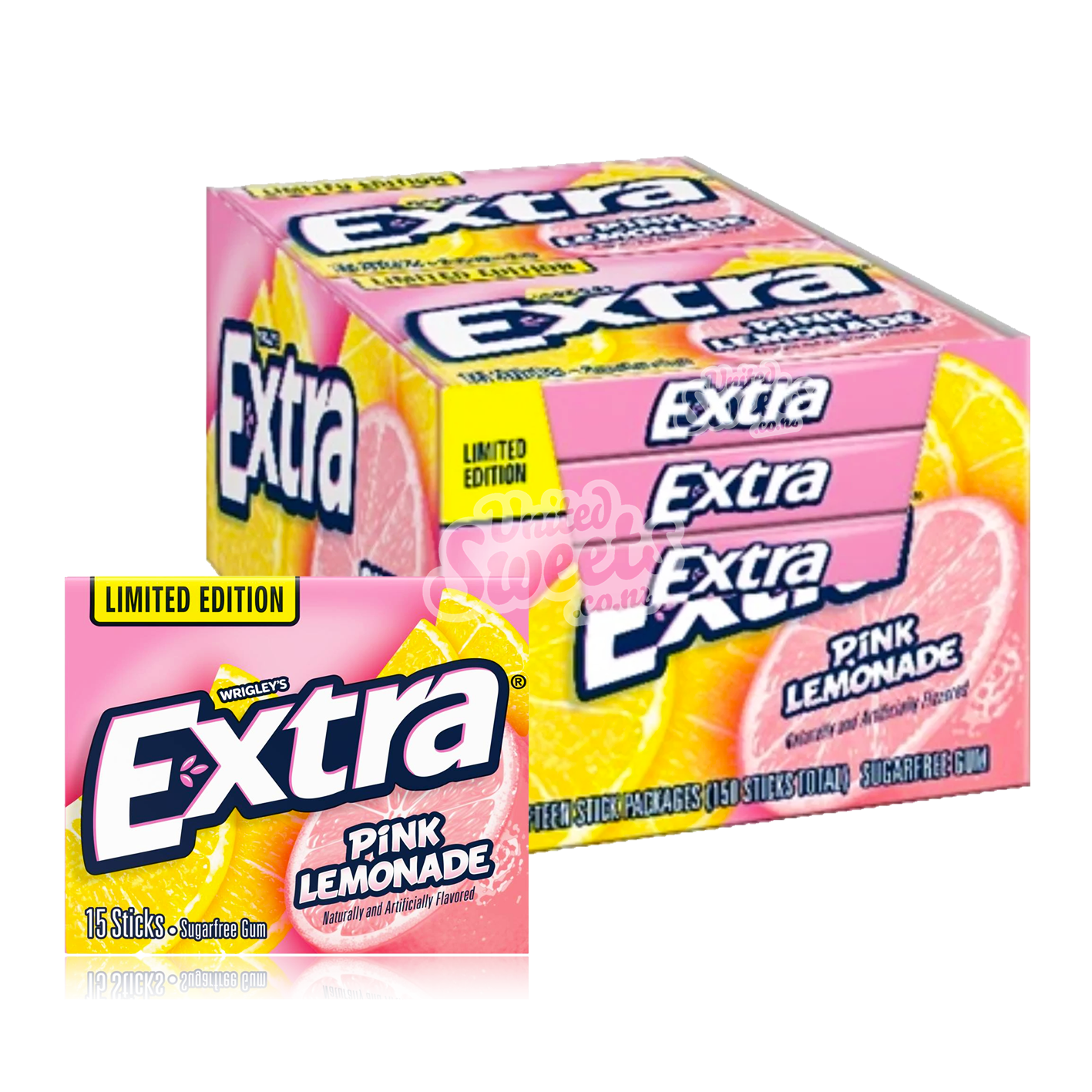 Wrigley's Extra Pink Lemonade Chewing Gum 10 x 15 Sticks – United Sweets
