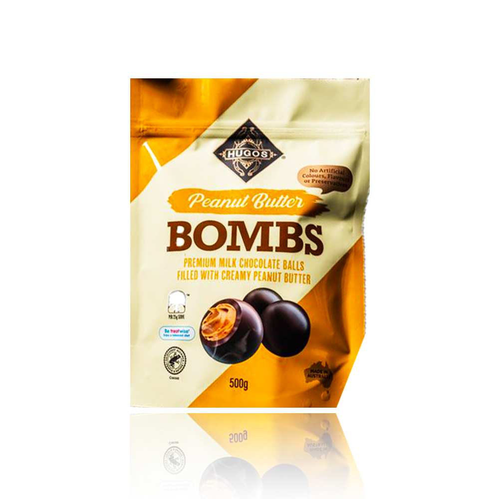 Hugos Peanut Butter Bombs 500g – United Sweets