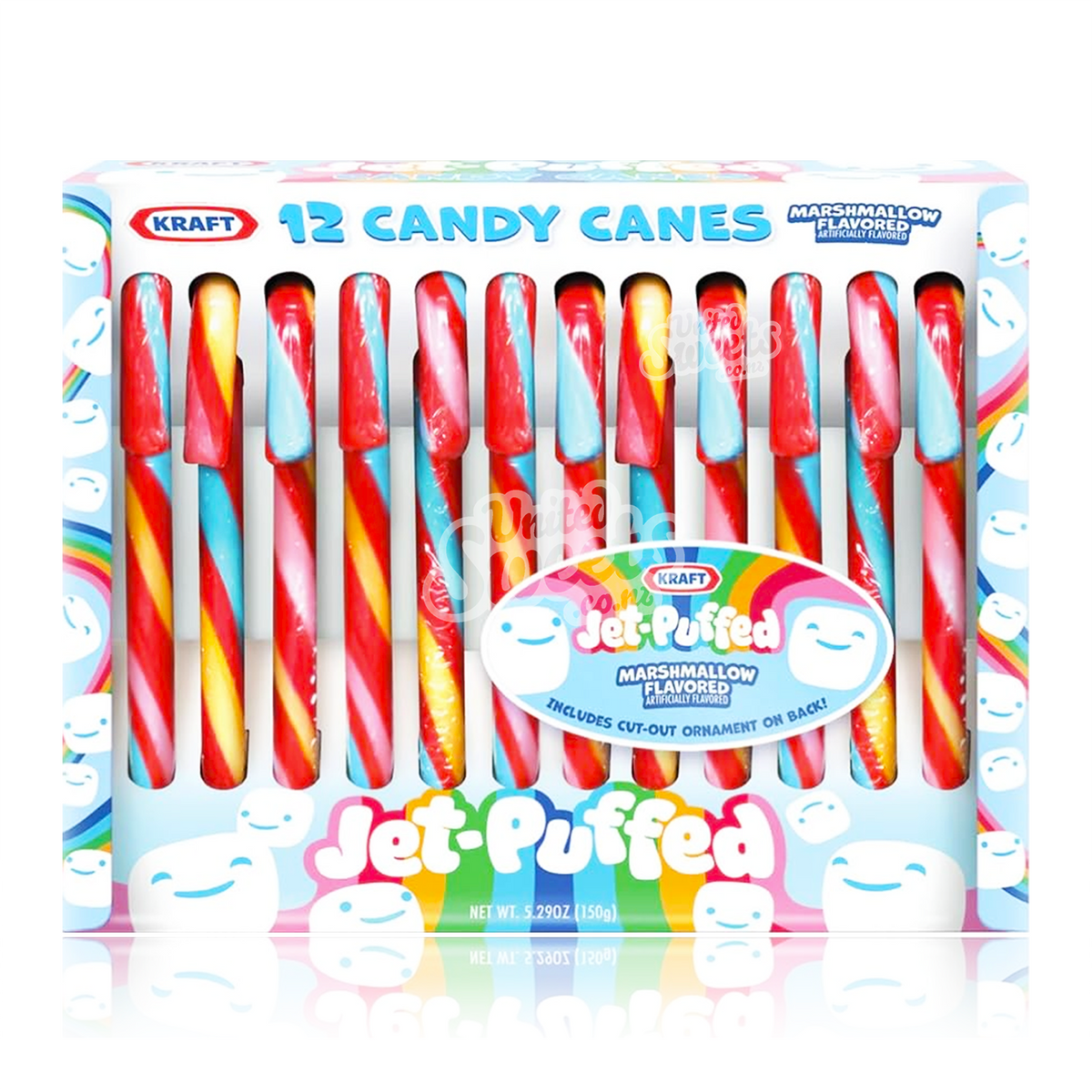 Jet Puffed Candy Canes 12 Pack 150g (Best Before: 05/2025) – United Sweets
