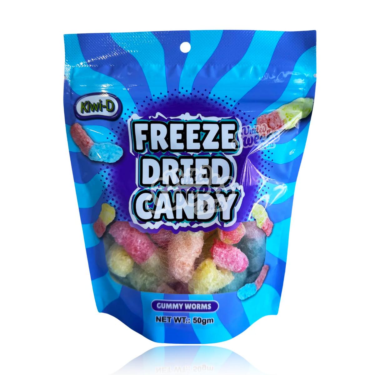 Kiwi-D Freeze Dried Candy Worms 50g – United Sweets