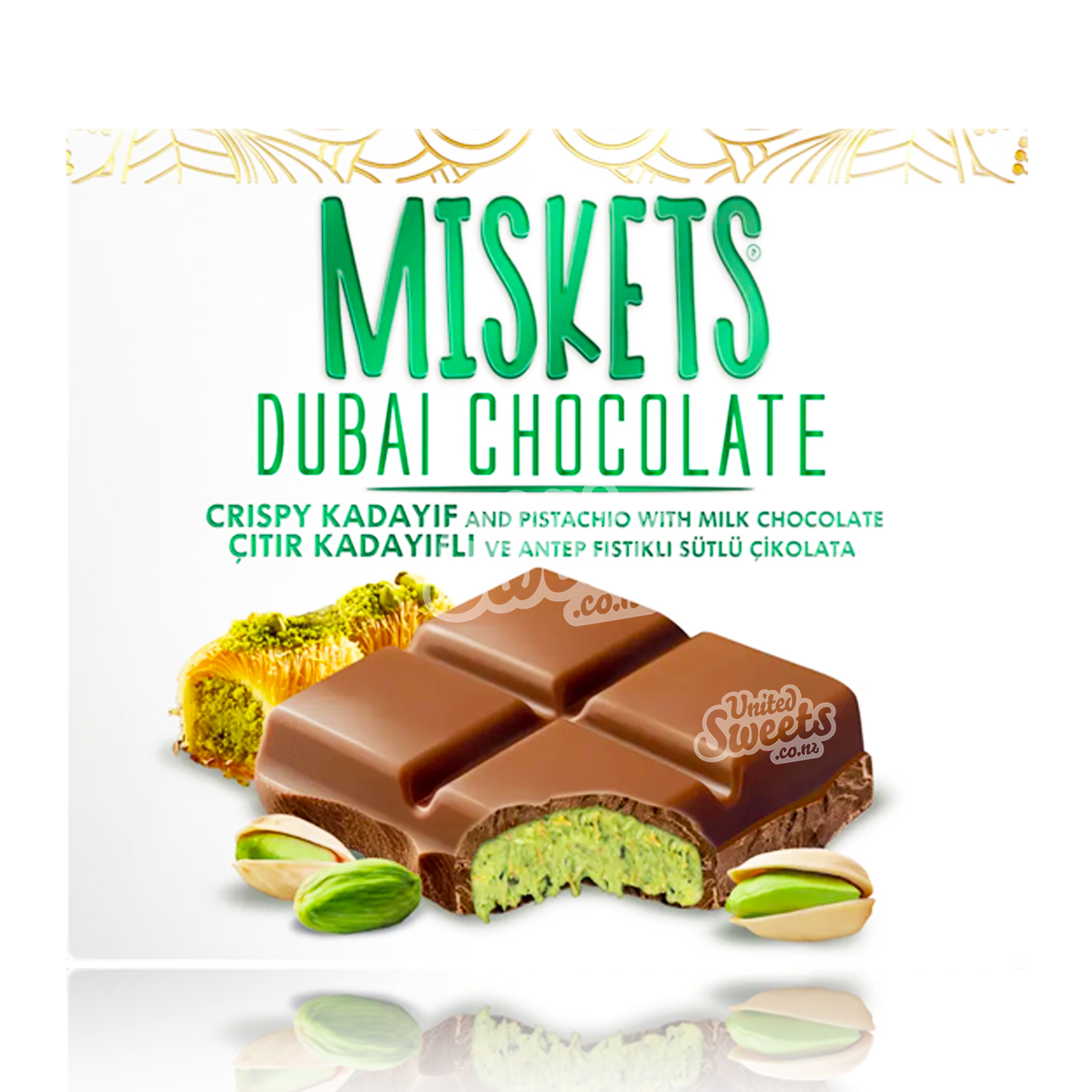 Miskets Dubai Chocolate - Pistachio and Kadayif - 100g – United Sweets