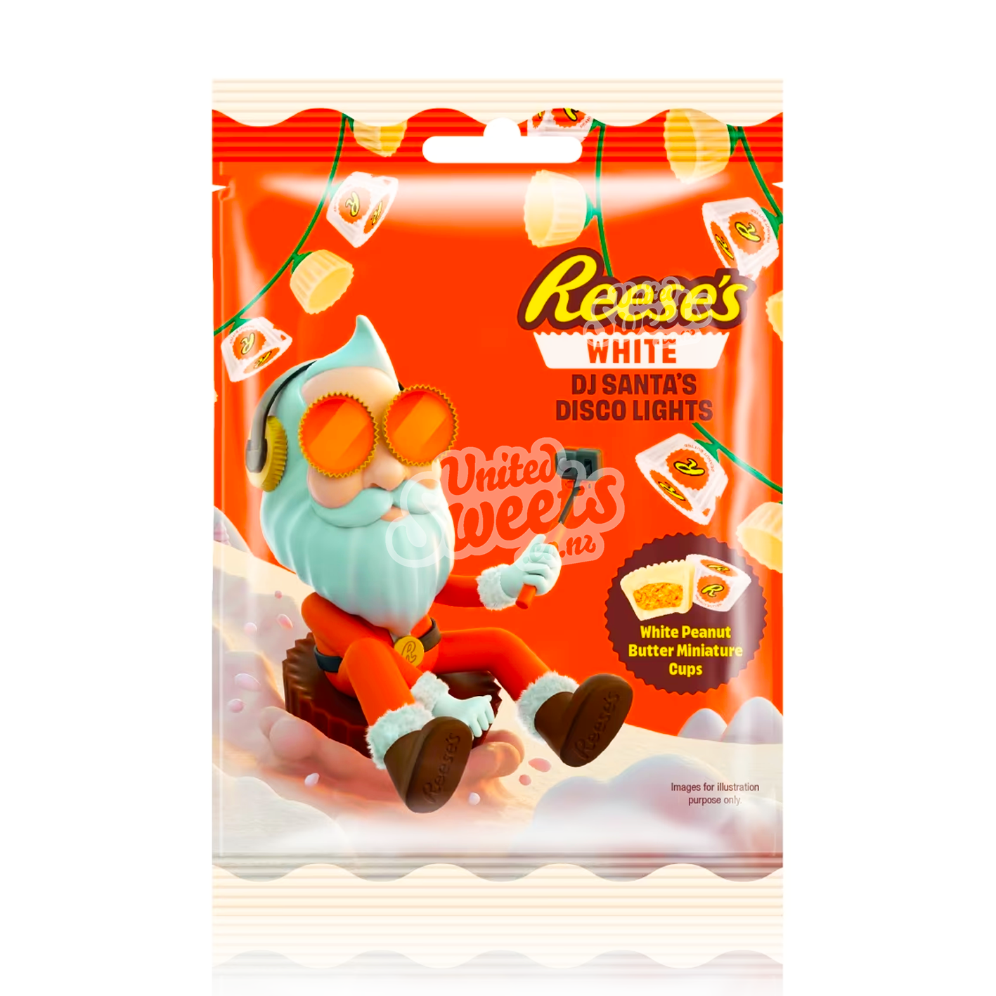 Reese's WHITE Dj Santa's Disco Lights Mini Cups (Wrapped) 104g – United ...