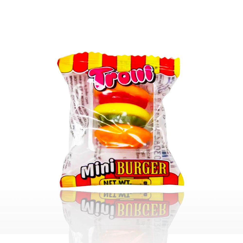 Trolli Gummy Mini Food Range- Party Burger mini 9g (BB: 13/04/2024 ...