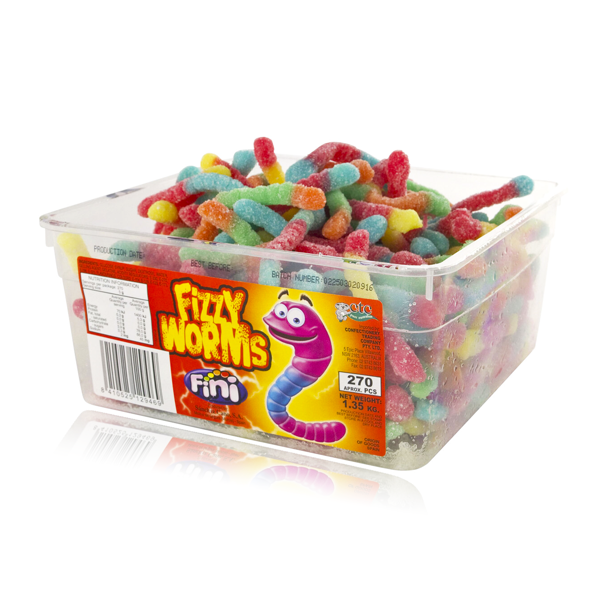 Fini Fizzy Worms 1.35kg – United Sweets