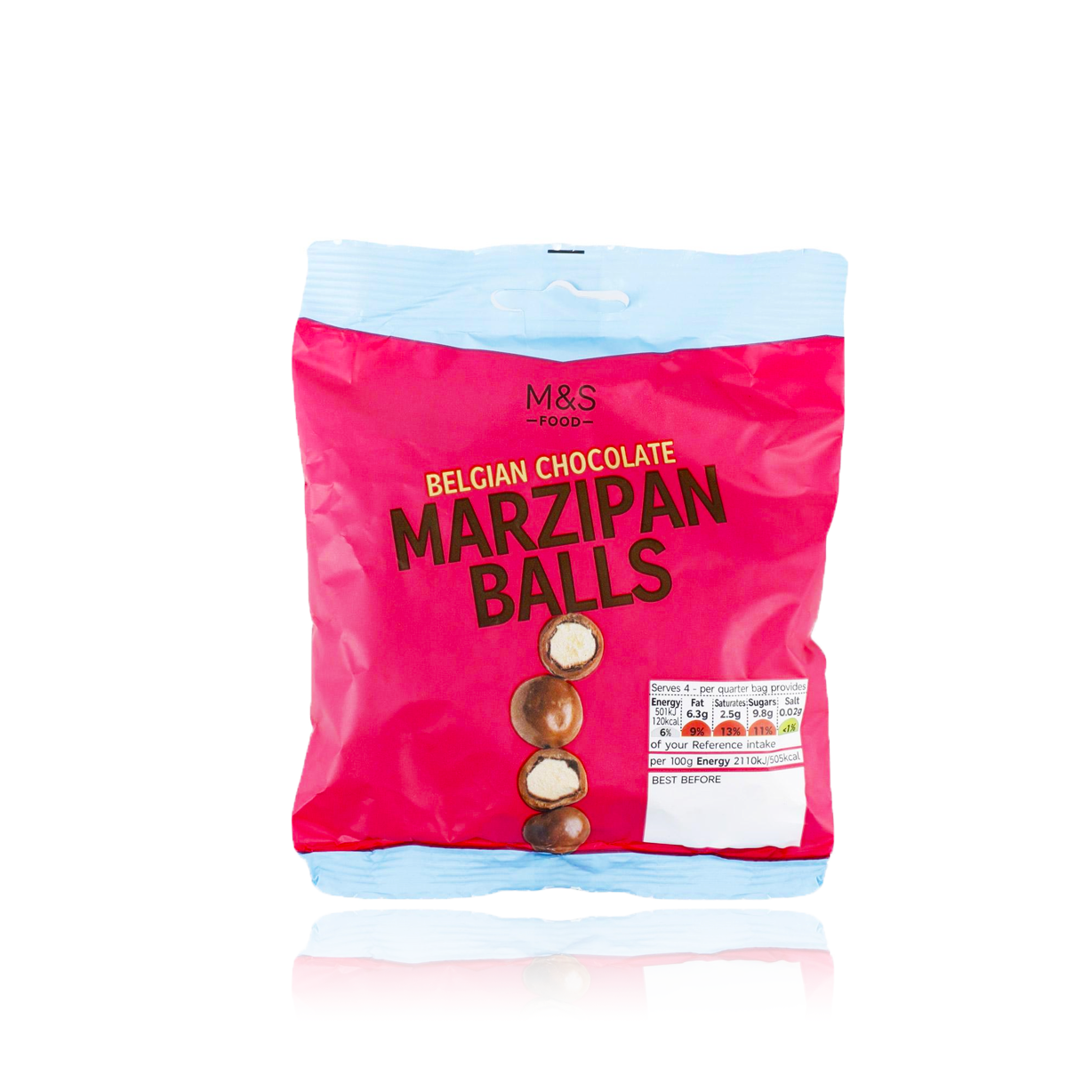 Mark & Spencer Belgian Chocolate Marzipan Balls 95g (BB: 26/12/2023 ...