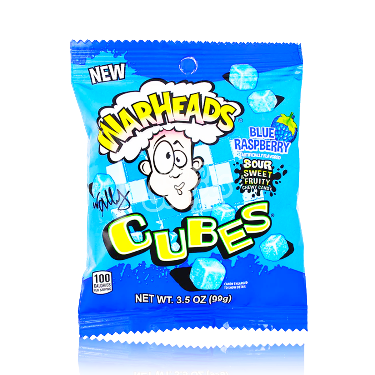 Warheads Blue Raspberry Cubes Peg Bag 99g – United Sweets