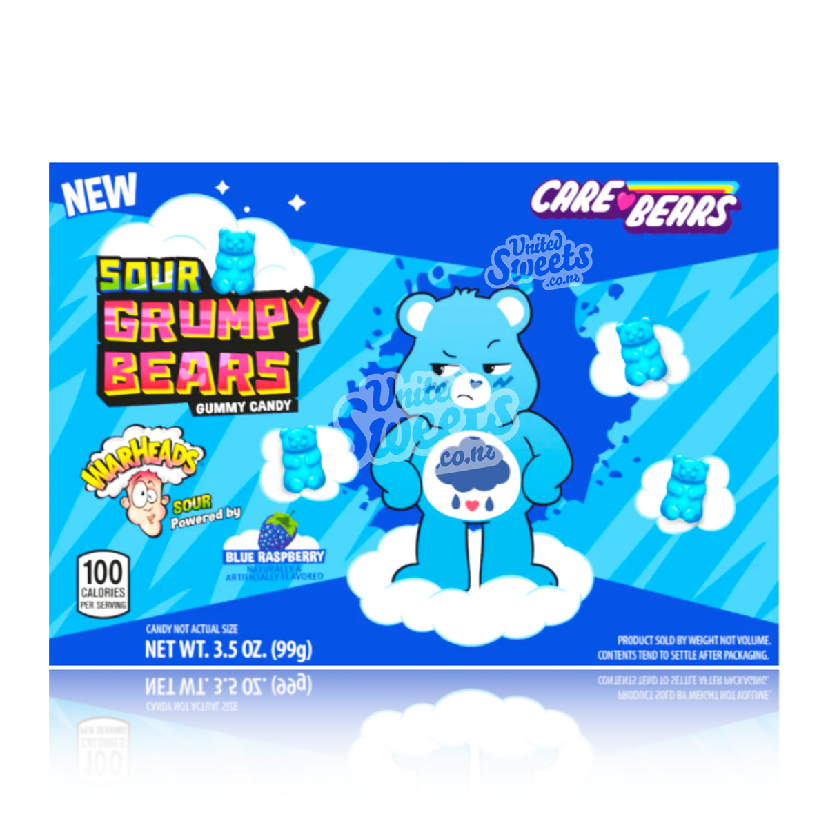 Warheads Care Bears - Sour Grumpy Bears Theater Box 99g – United Sweets