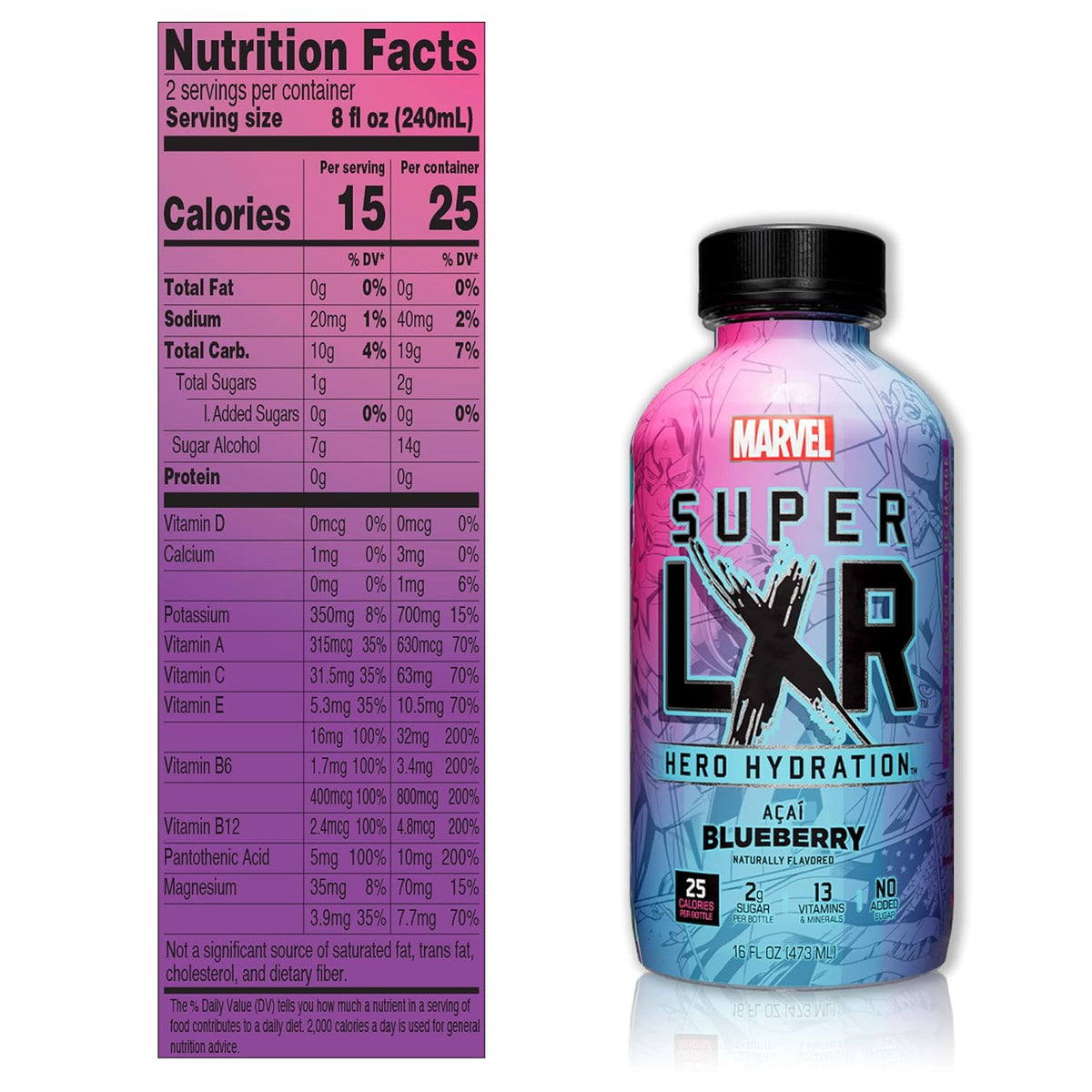 AriZona x Marvel Super LXR Hero Hydration - Acai Blueberry 475ml ...