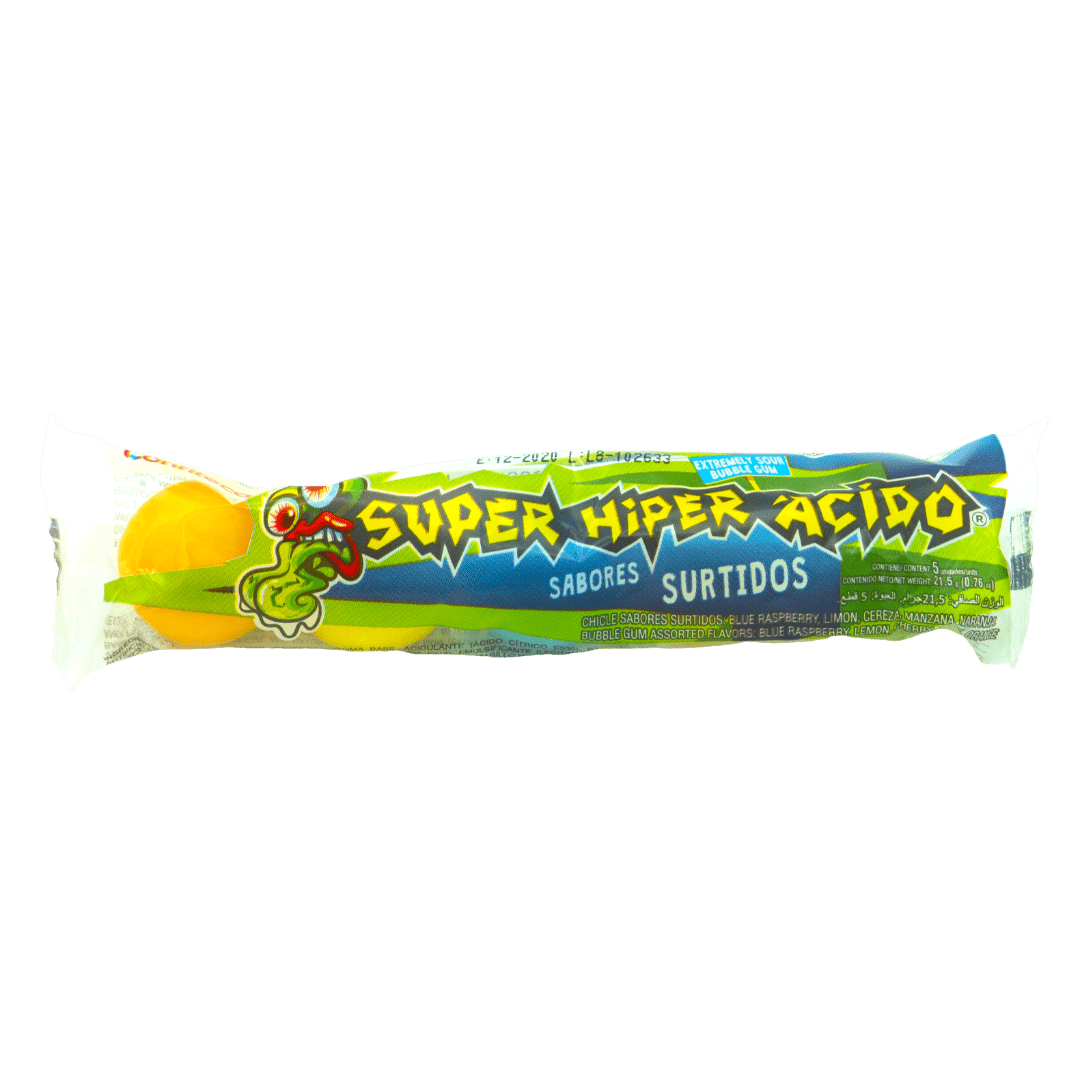 Super Hiper Acido Sour Balls Gum Assorted Flavours 21.5g – United Sweets
