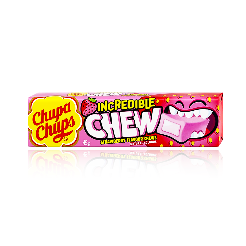 Chupa Chups Incredible Chew Strawberry 45g – United Sweets