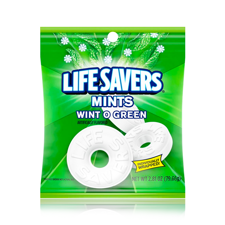Lifesavers Mints Wint O Green Peg Bag 79g – United Sweets