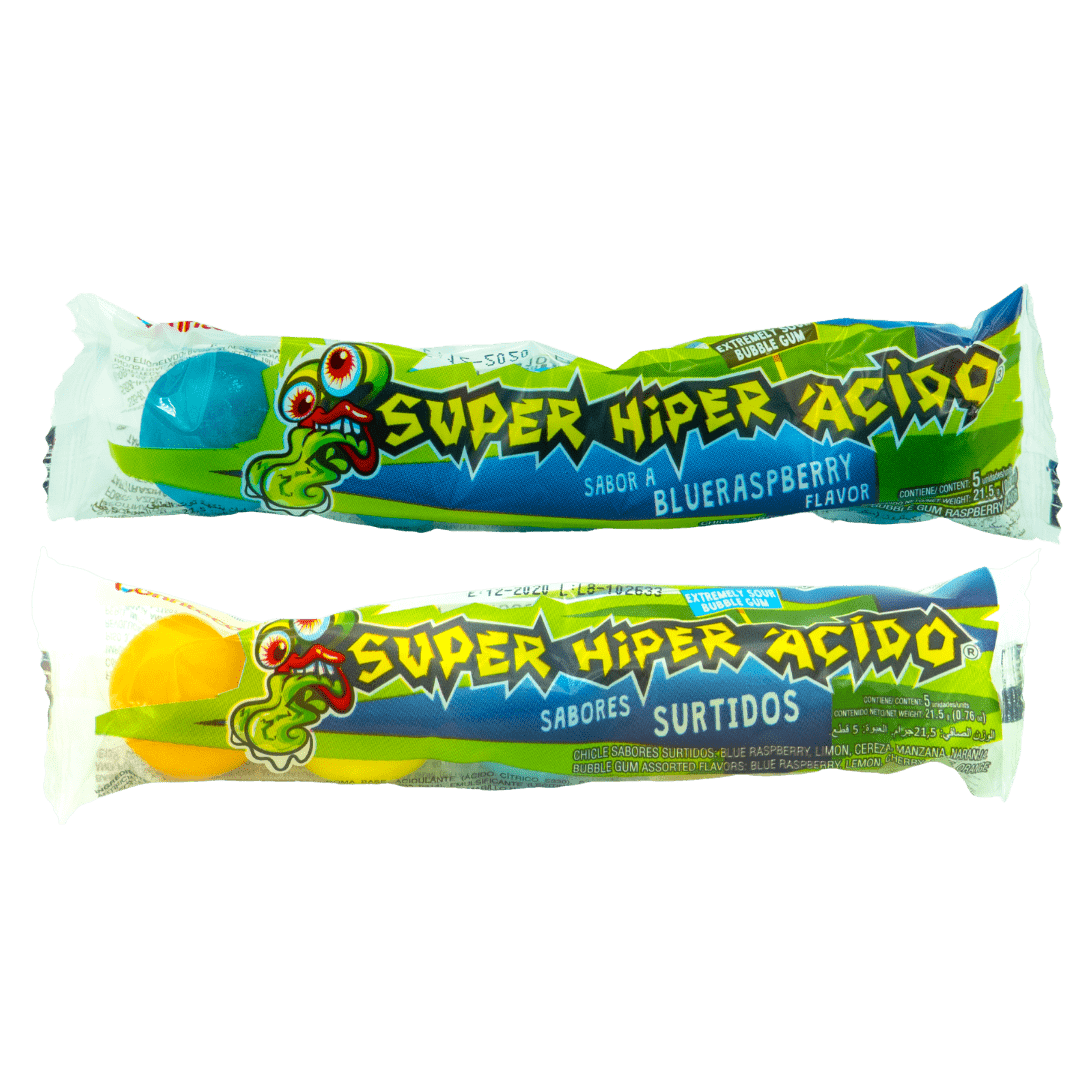 Super Hiper Acido Sour Balls Gum Assorted Flavours 21.5g – United Sweets